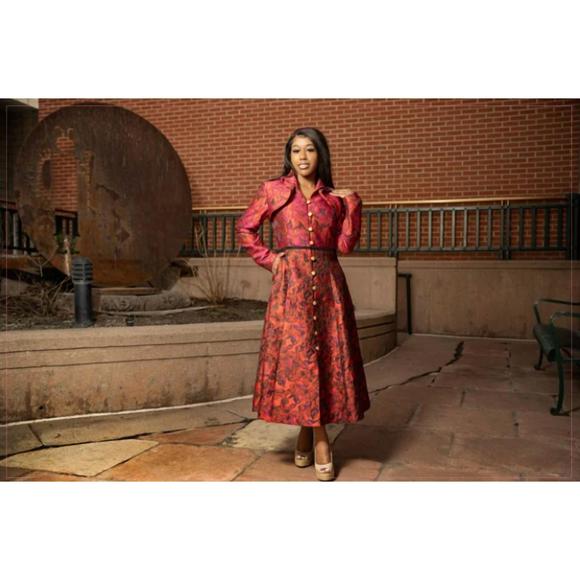 Samuel Dong | Dresses | New Samuel Dong Brocade Coat Dress Red In Red ...
